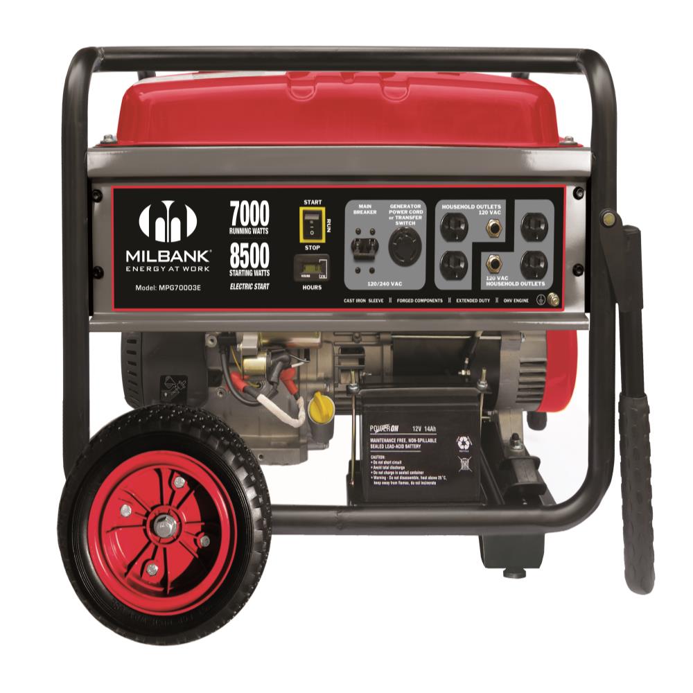 Milbank 7000W 7 kW Portable Generator | Crawford Electric Supply